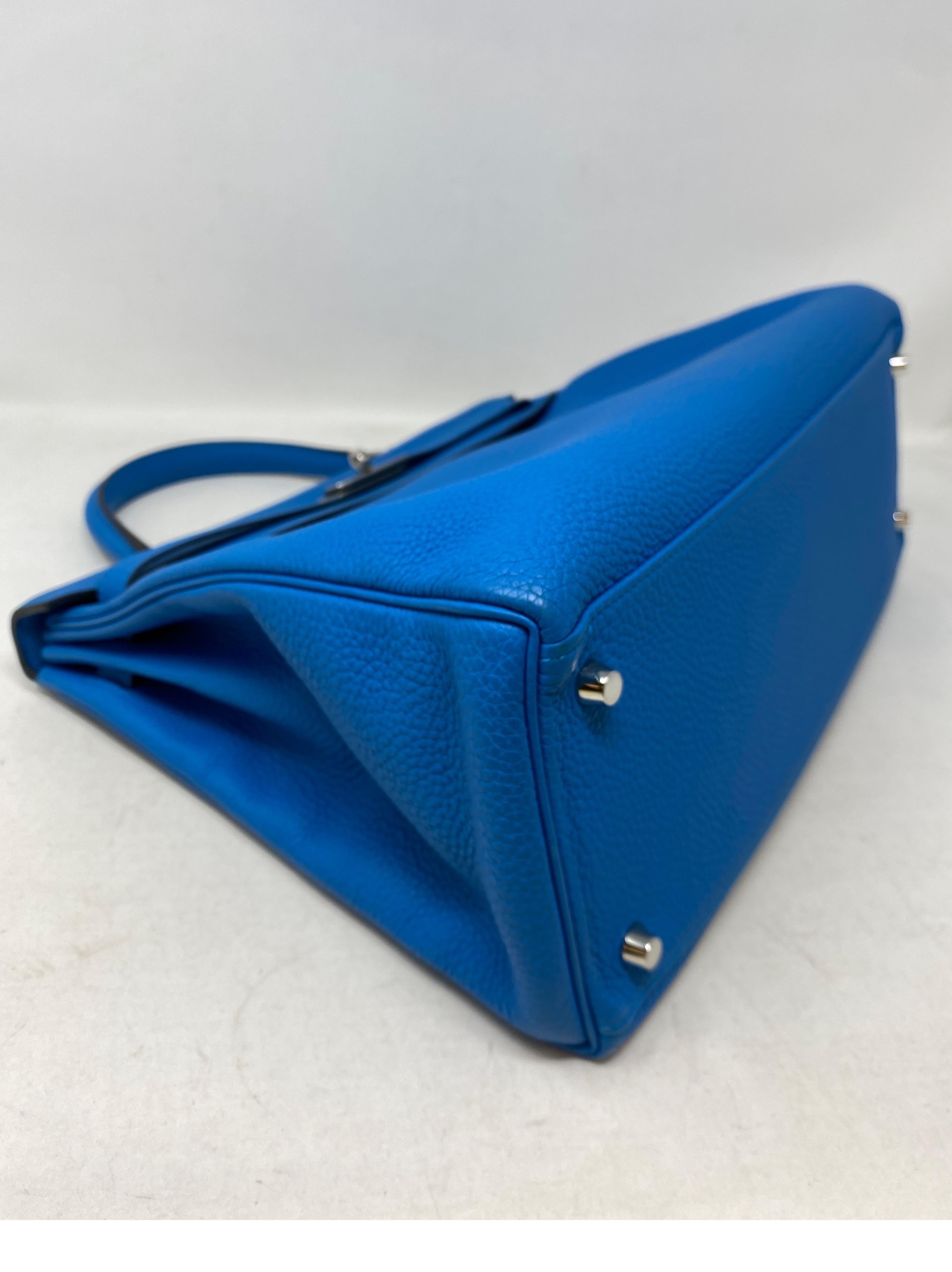 Hermes Kelly 35 Zanzibar Blue Bag at 1stDibs