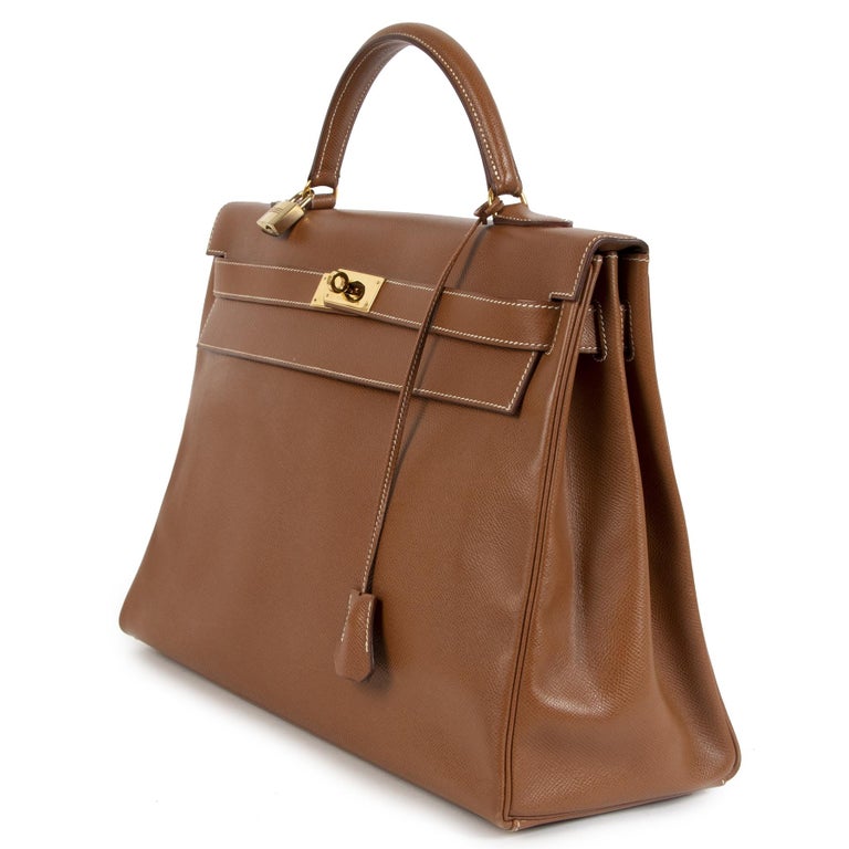 Hermès Kelly 40 Gold Courchevel at 1stDibs