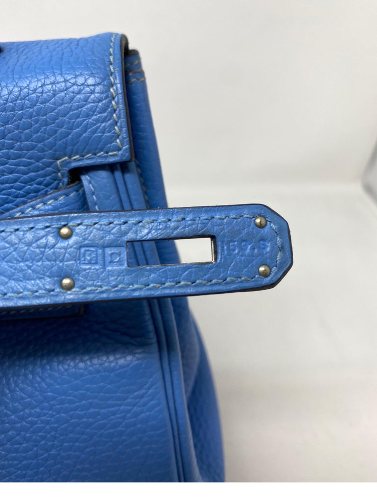 Hermes Kelly Blue 35 Bag For Sale at 1stDibs