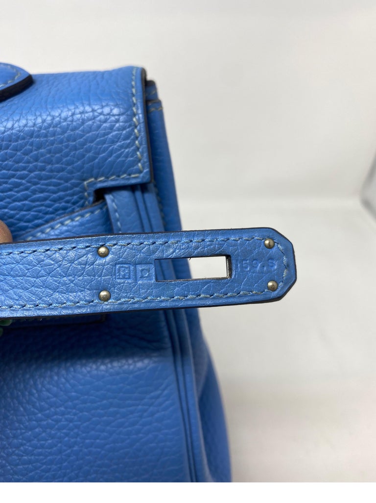 Hermes Kelly Blue 35 Bag For Sale at 1stDibs
