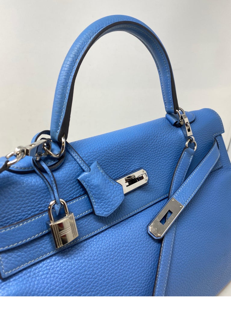 Hermes Kelly Blue 35 Bag For Sale at 1stDibs