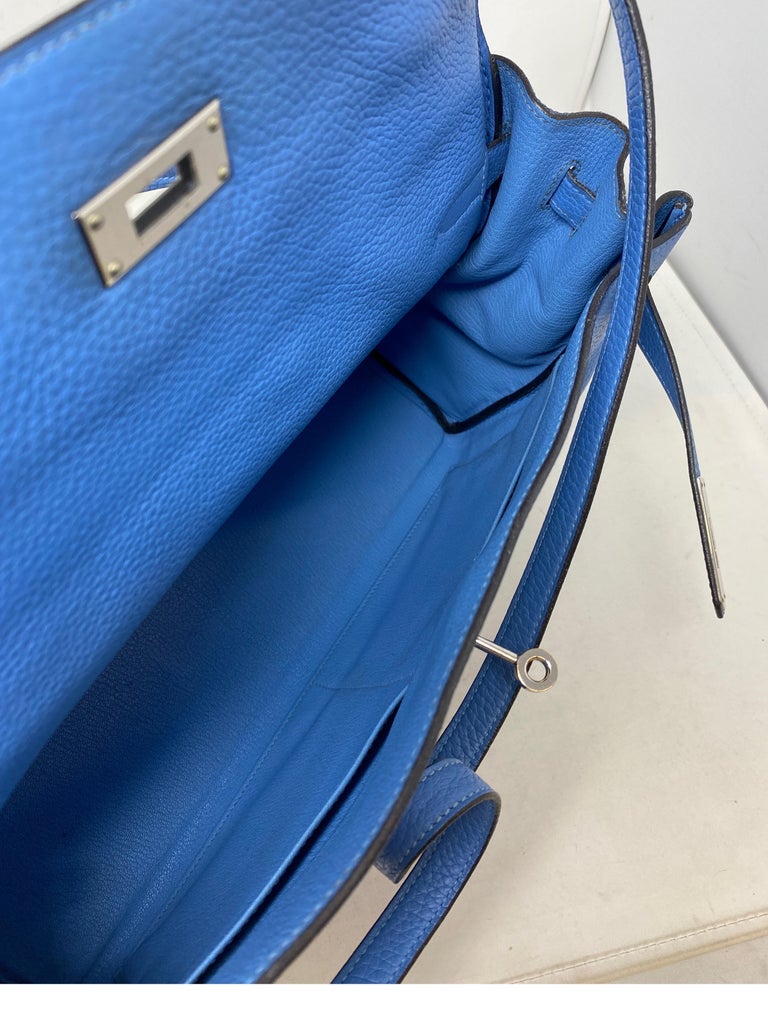 Hermes Kelly Blue 35 Bag For Sale at 1stDibs