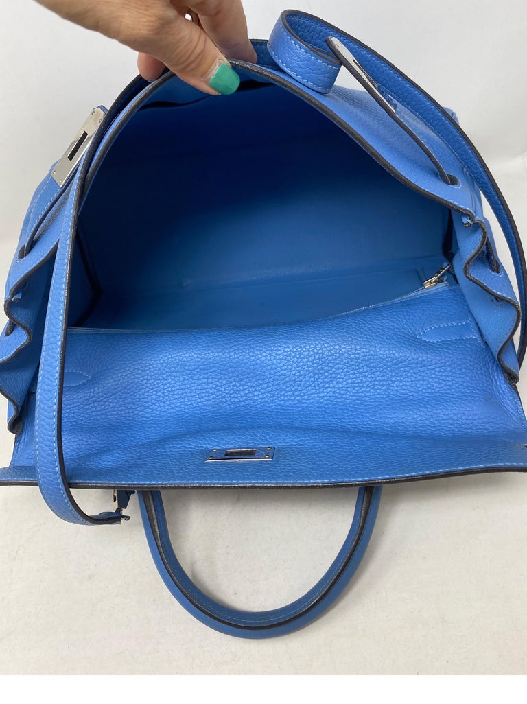 Hermes Kelly Blue 35 Bag For Sale at 1stDibs