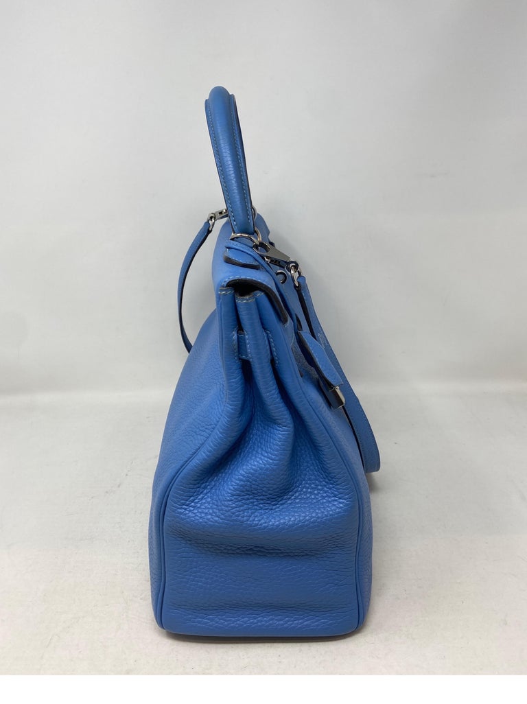 Hermes Kelly Blue 35 Bag For Sale at 1stDibs