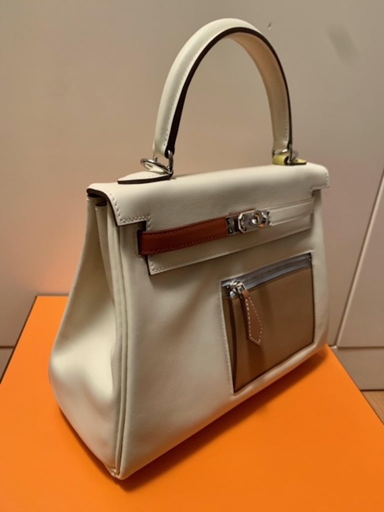 Hermes Kelly Colormatic Bag 25 retourne Nata/Cuivre/Lime/Mauve ...