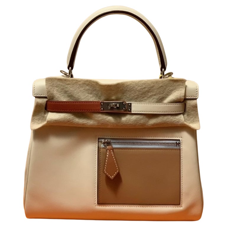 Hermes Kelly Colormatic Bag 25 retourne Nata/Cuivre/Lime/Mauve ...