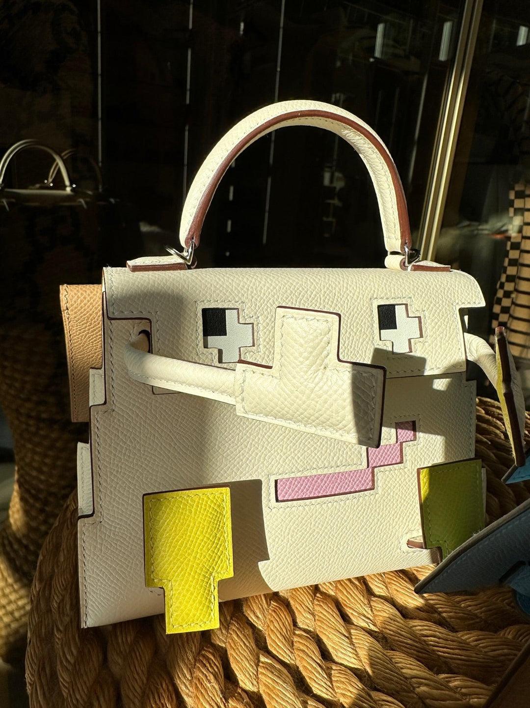 Hermès Kelly Doll Quelle Idole Picto Nata, Mauve, Lime Epsom, Palladium ...