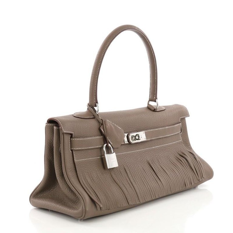 Hermes Kelly Fringe Shoulder Bag Clemence 42 at 1stDibs