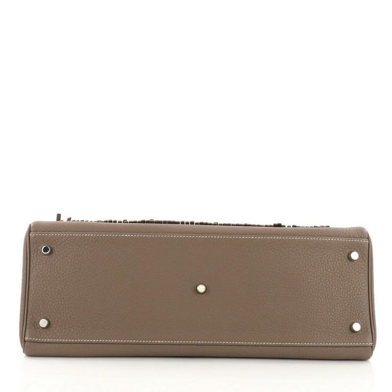 Hermes Kelly Fringe Shoulder Bag Clemence 42 at 1stDibs
