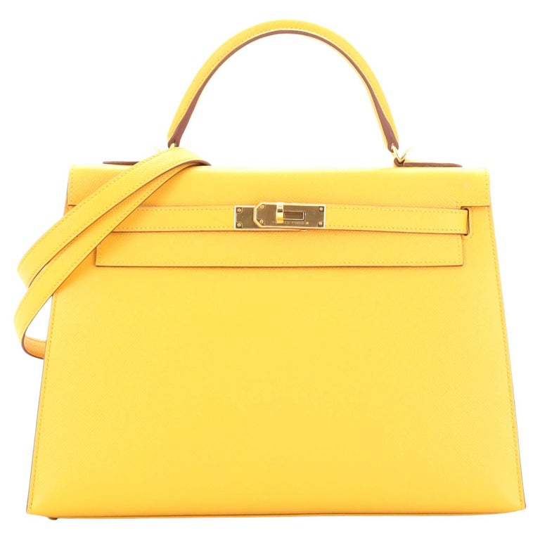 Hermes Kelly Handbag Jaune Ambre Epsom with Gold Hardware 32 For Sale ...