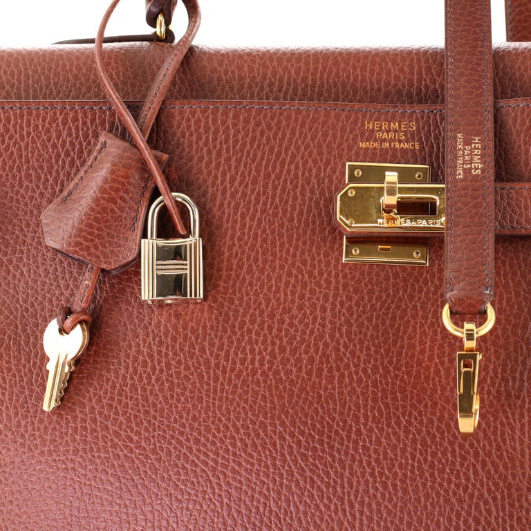Hermes Kelly Handbag Marron Foncé Ardennes with Gold Hardware 35 For ...