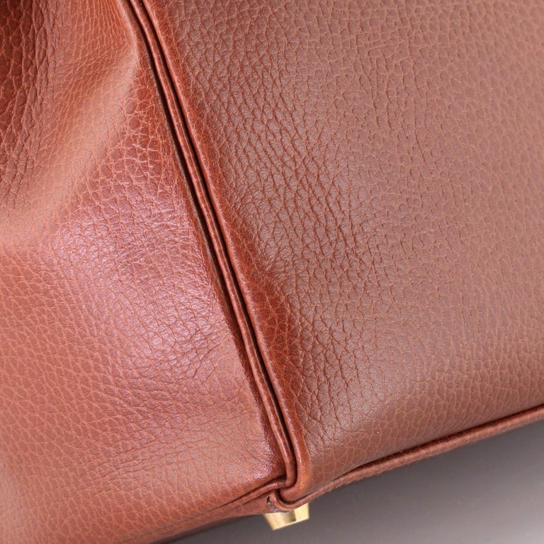 Hermes Kelly Handbag Marron Foncé Ardennes with Gold Hardware 35 For ...