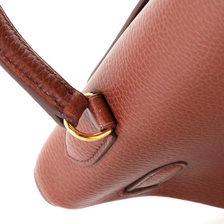 Hermes Kelly Handbag Marron Foncé Ardennes with Gold Hardware 35 For ...