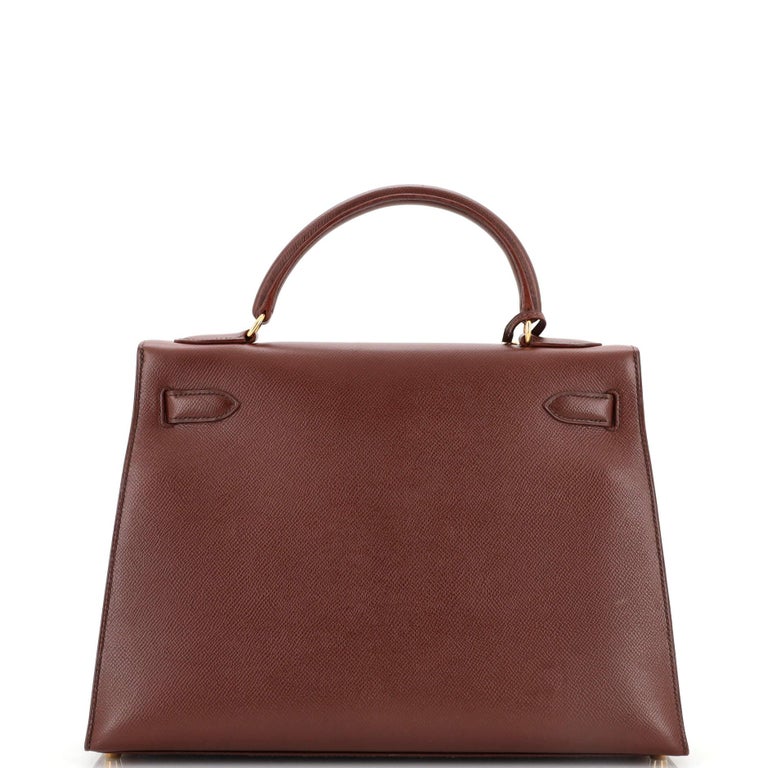 Hermes Kelly Handbag Marron Foncé Courchevel with Gold Hardware 32 For ...