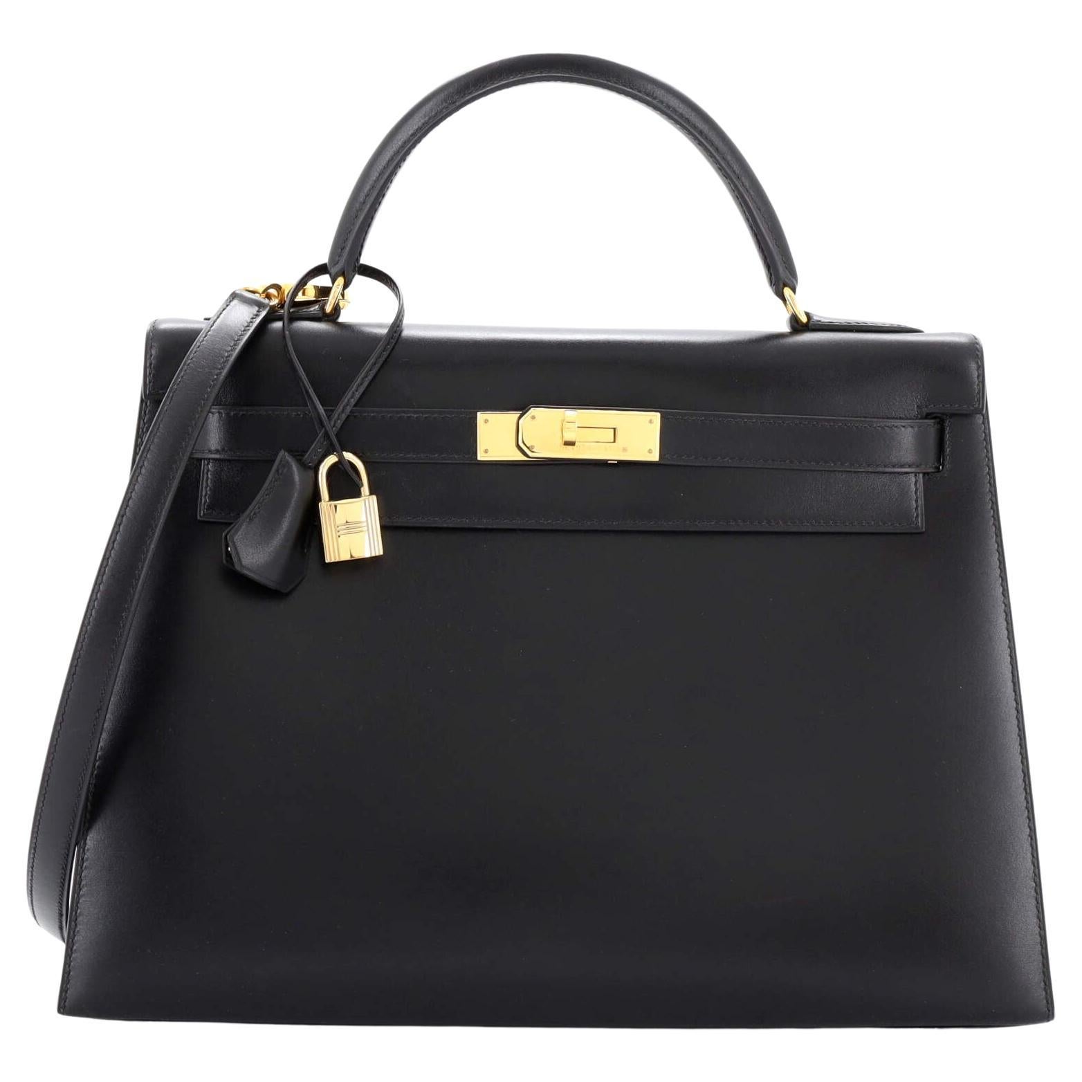 Hermes Kelly Noir Box - 37 For Sale on 1stDibs