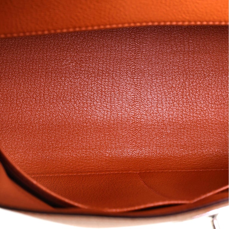 Hermes Kelly Handbag Orange H Togo with Palladium Hardware 32 For Sale ...