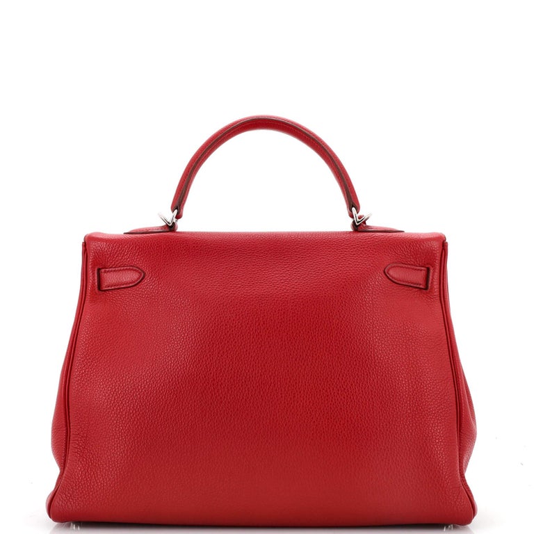 Hermes Kelly Handbag Rouge Garance Togo with Palladium Hardware 35 For ...