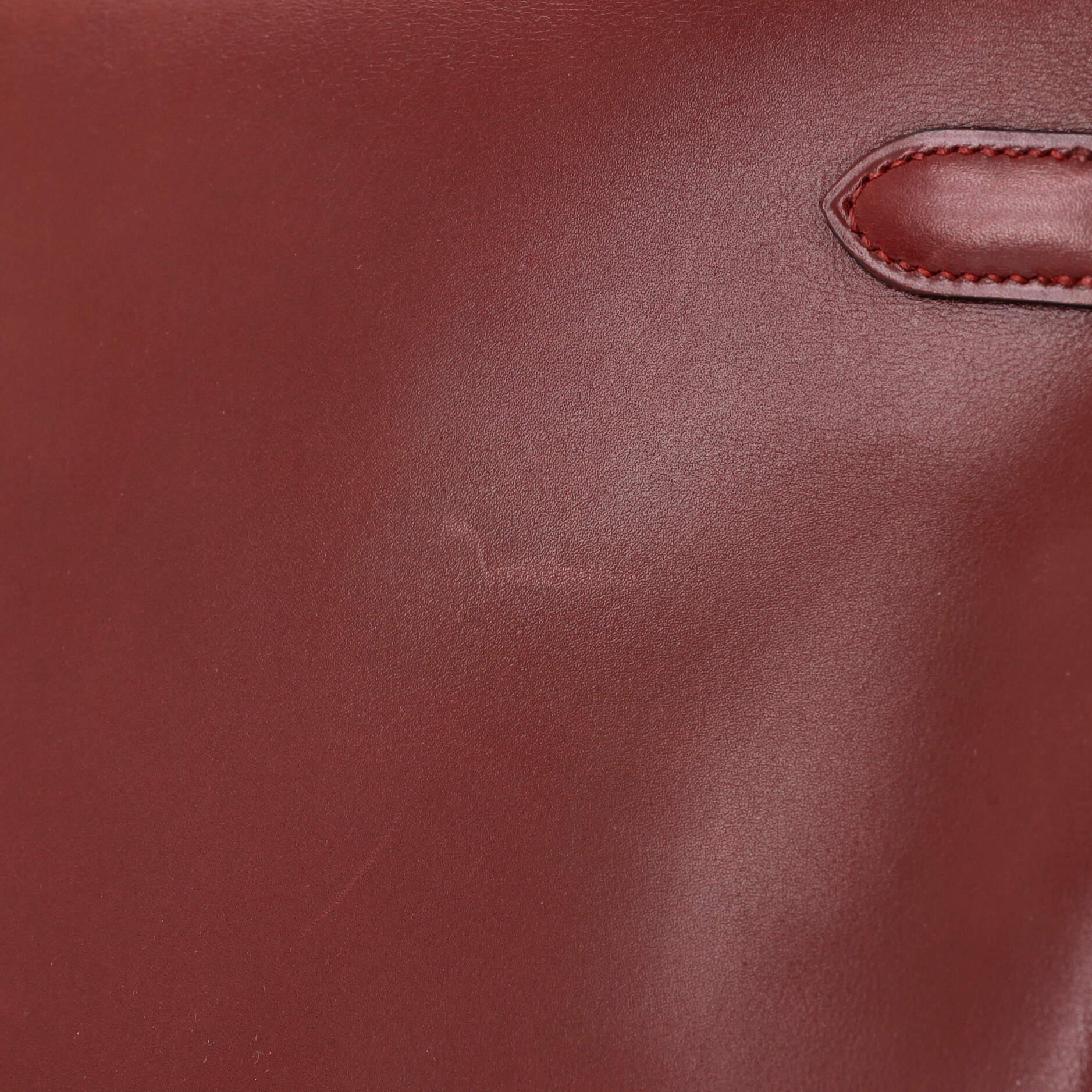 Hermes Kelly Handbag Rouge H Box Calf with Gold Hardware 32 For Sale at ...