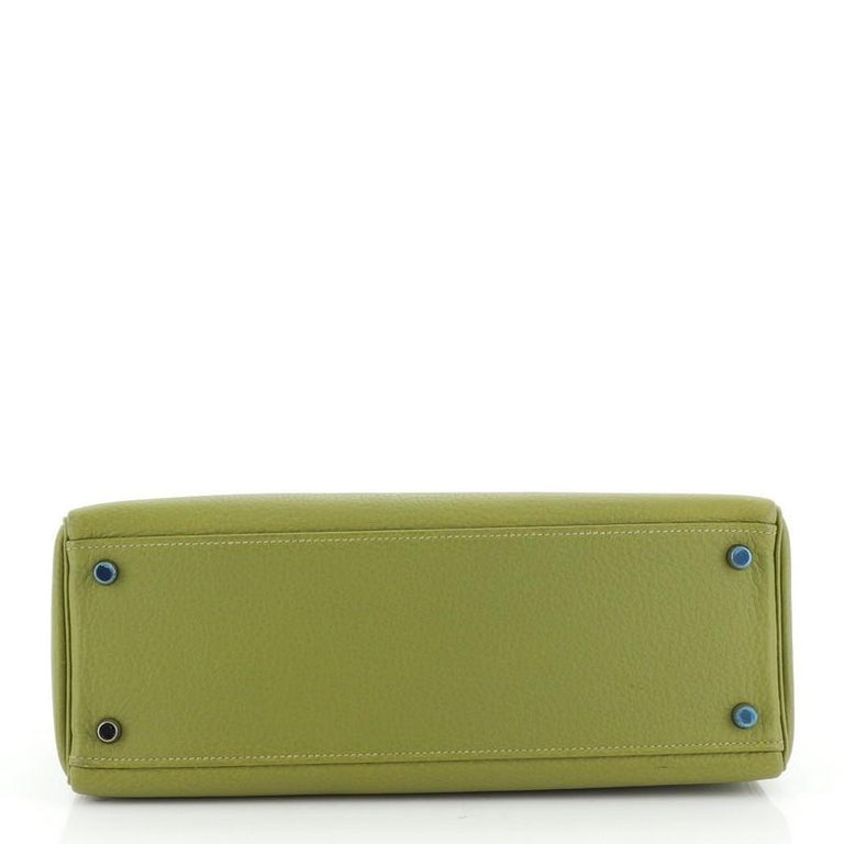 Hermes Kelly Handbag Vert Chartreuse Clemence With Palladium Hardware ...