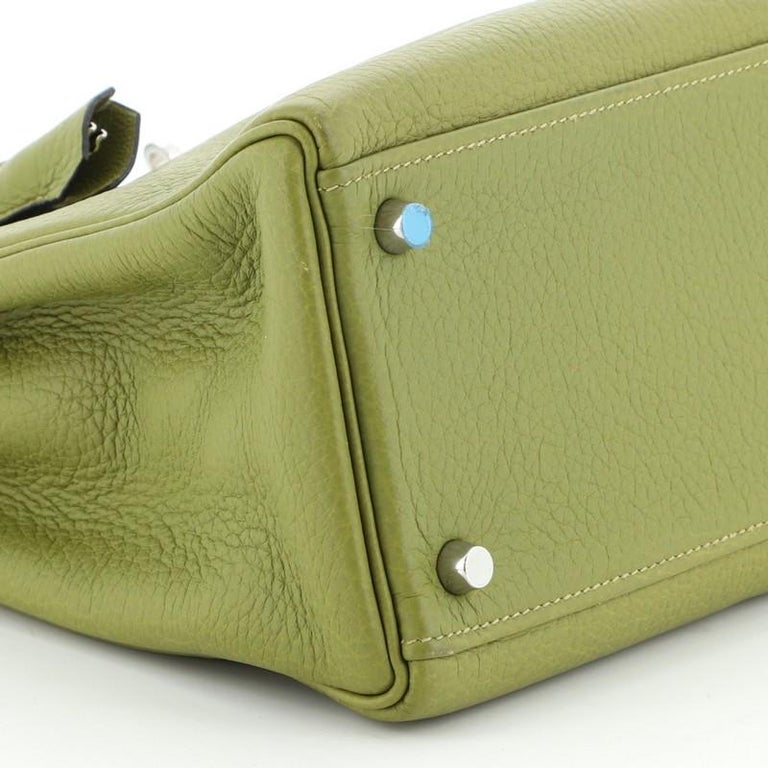 Hermes Kelly Handbag Vert Chartreuse Clemence With Palladium Hardware ...