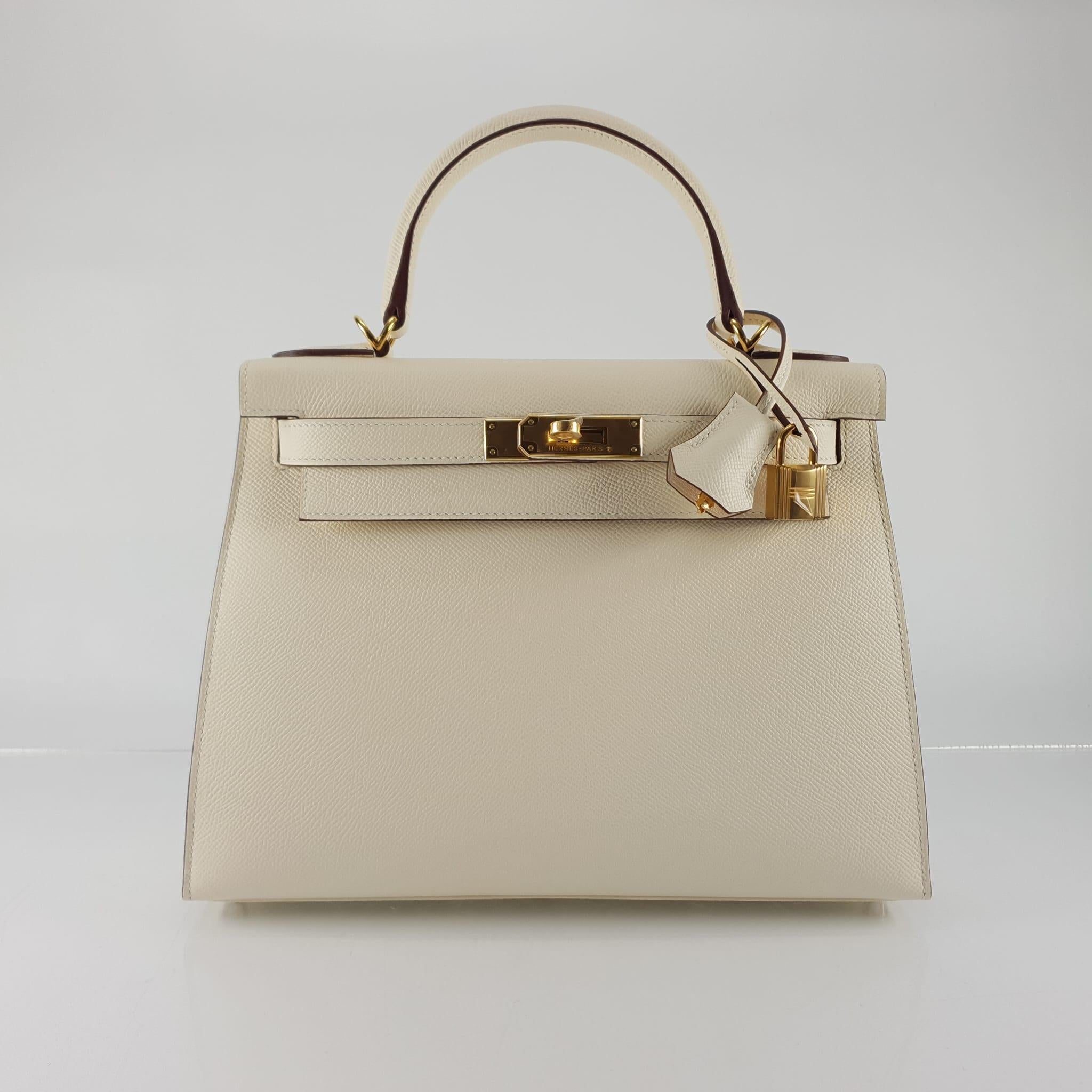 Hermes Kelly II Sellier 28 Epsom Nata Ghw For Sale at 1stDibs