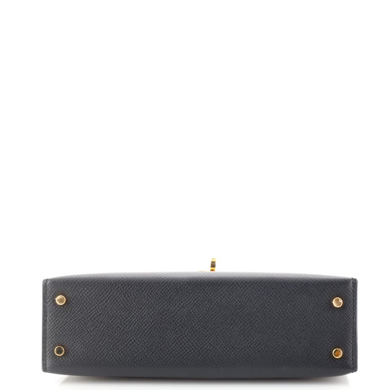 Hermes Kelly Mini II Bag Noir Epsom with Gold Hardware 20 For Sale at ...