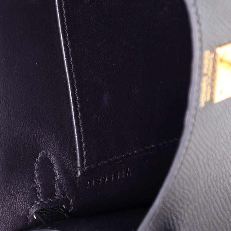Hermes Kelly Mini II Bag Noir Epsom with Gold Hardware 20 For Sale at ...
