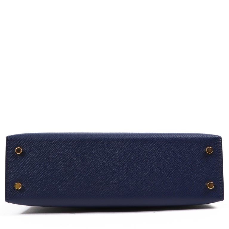 Hermès Kelly Mini II Blue Sapphire Epsom GHW For Sale at 1stDibs