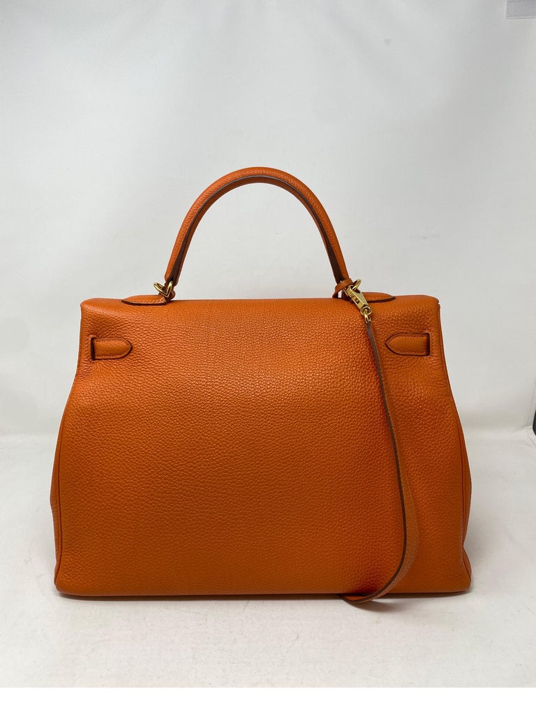 Hermes Kelly Orange 35 Bag at 1stDibs