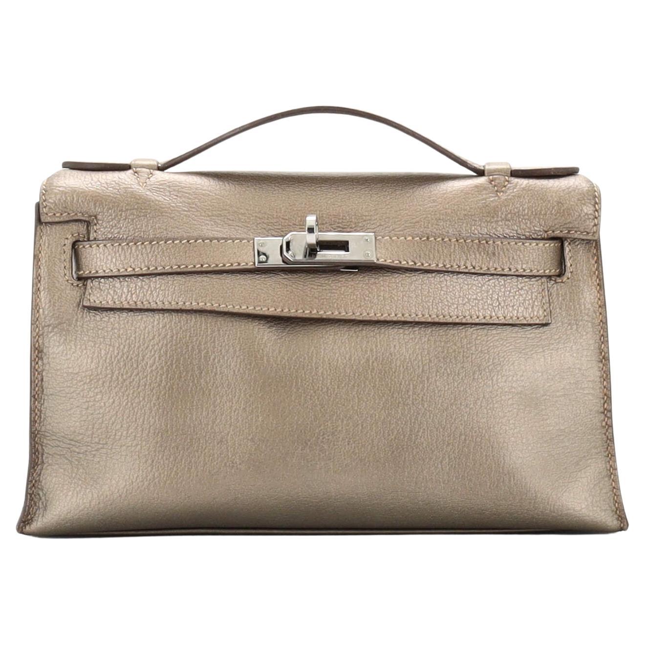 Hermes Vert Anis Green Togo Leather "Jige PM" Flap Clutch Bag For Sale ...