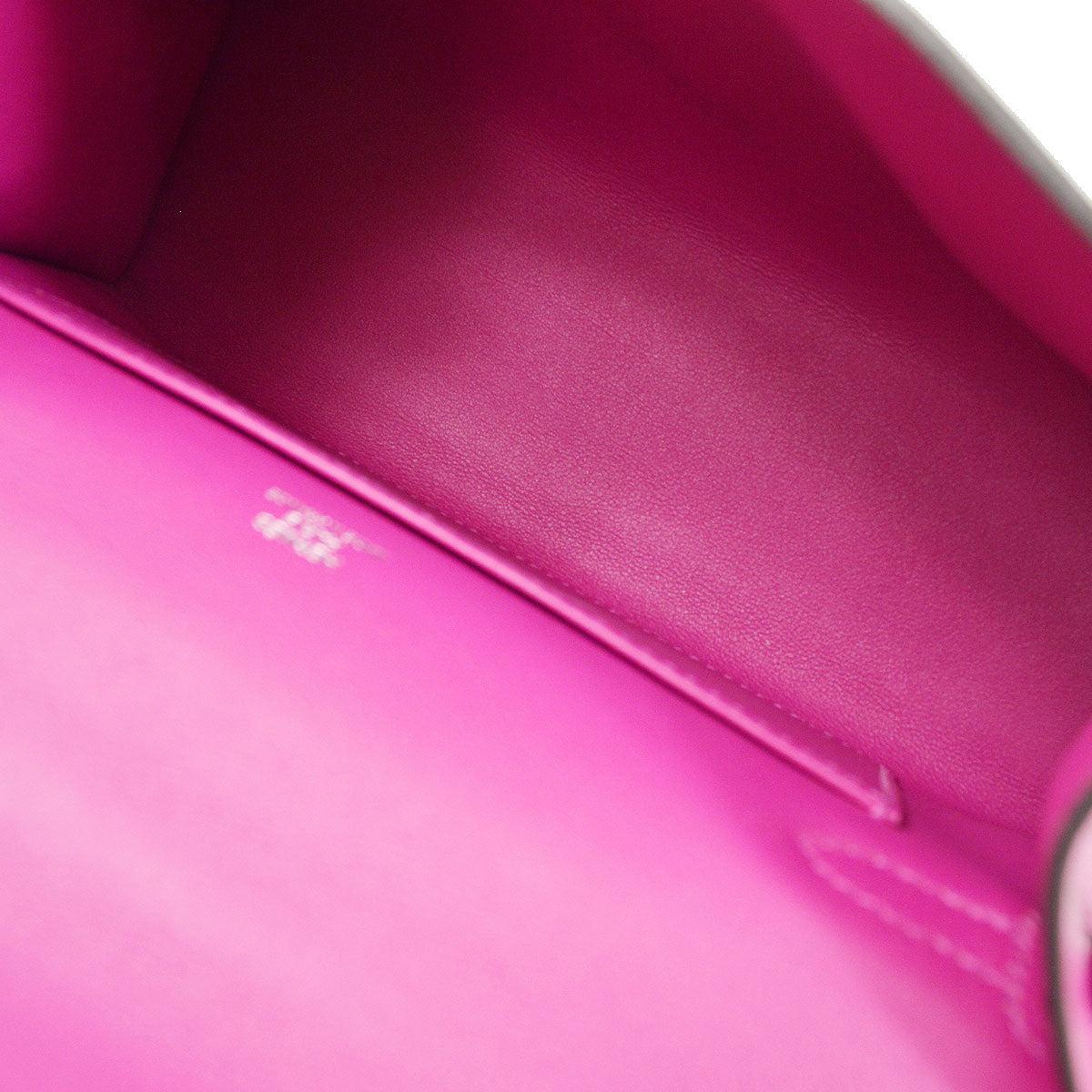 HERMES Kelly Pochette Pink Purple Rose Purple Swift Palladium Top ...