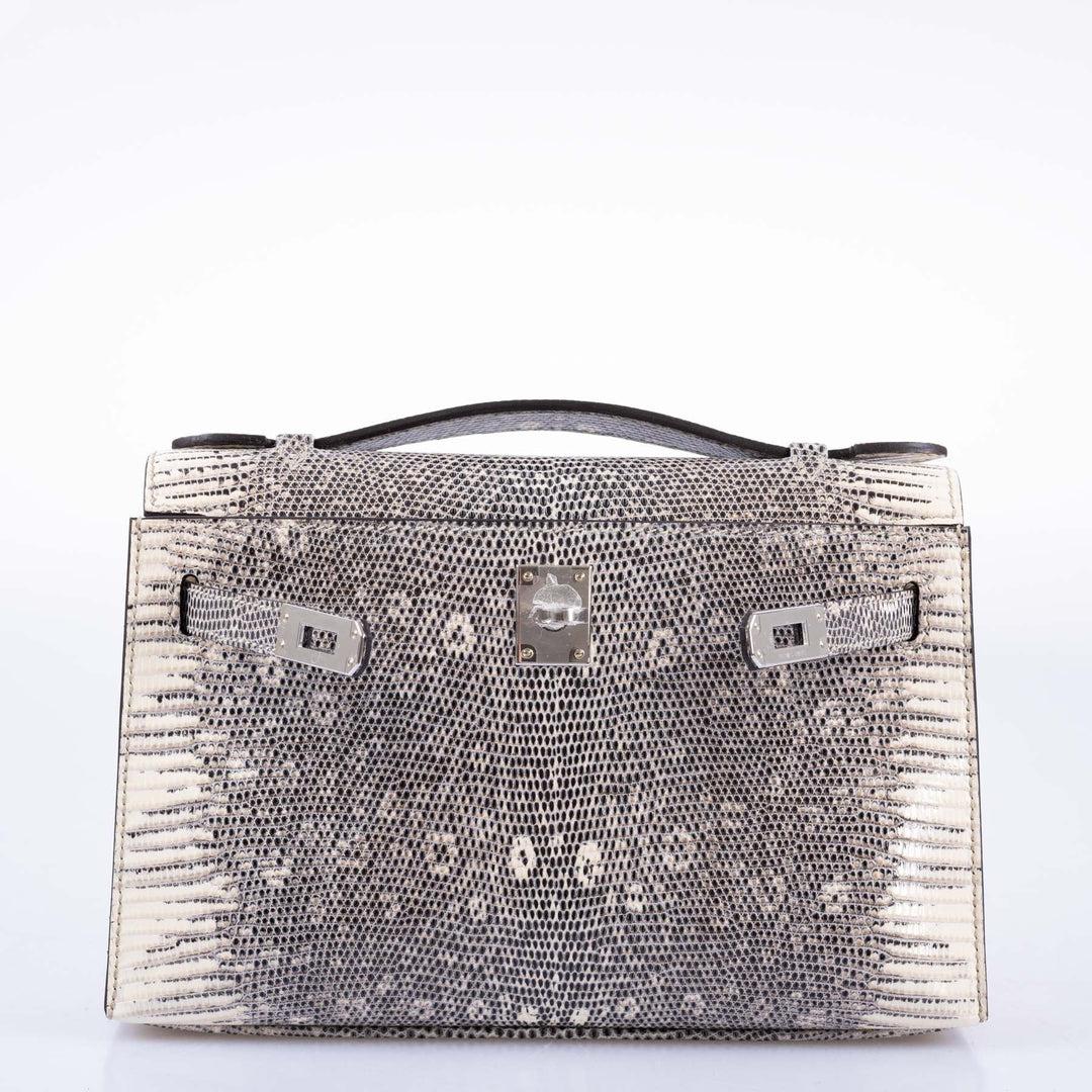 Hermès Kelly Pochette Rare Ombré Lizard with Palladium Hardware For ...