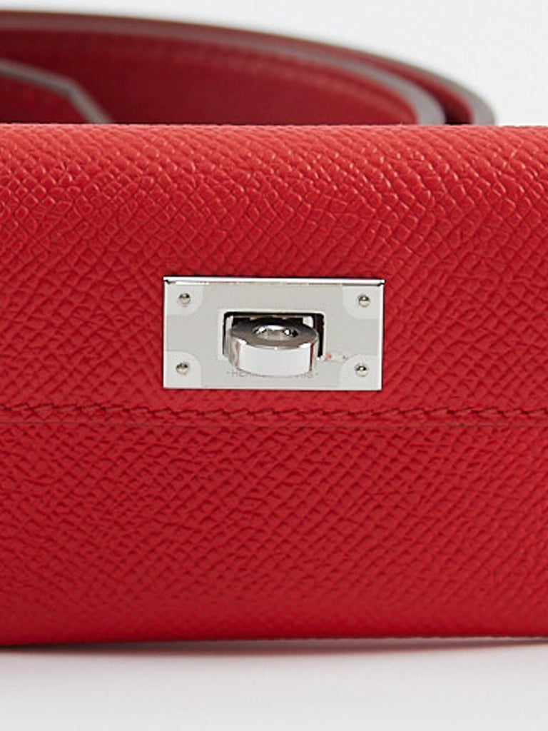 HERMÈS KELLY POCKET STRAP 105CM ROUGE CASAQUE and TOMATE Epsom and ...