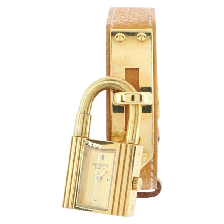 Hermes Kelly Quartz Watch Leather with Palladium Hardware at 1stDibs