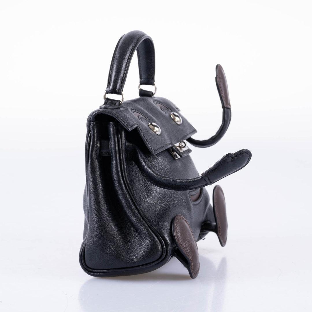 Hermès Kelly Quelle Idole Doll Bag Black Gulliver Leather Bag For Sale ...