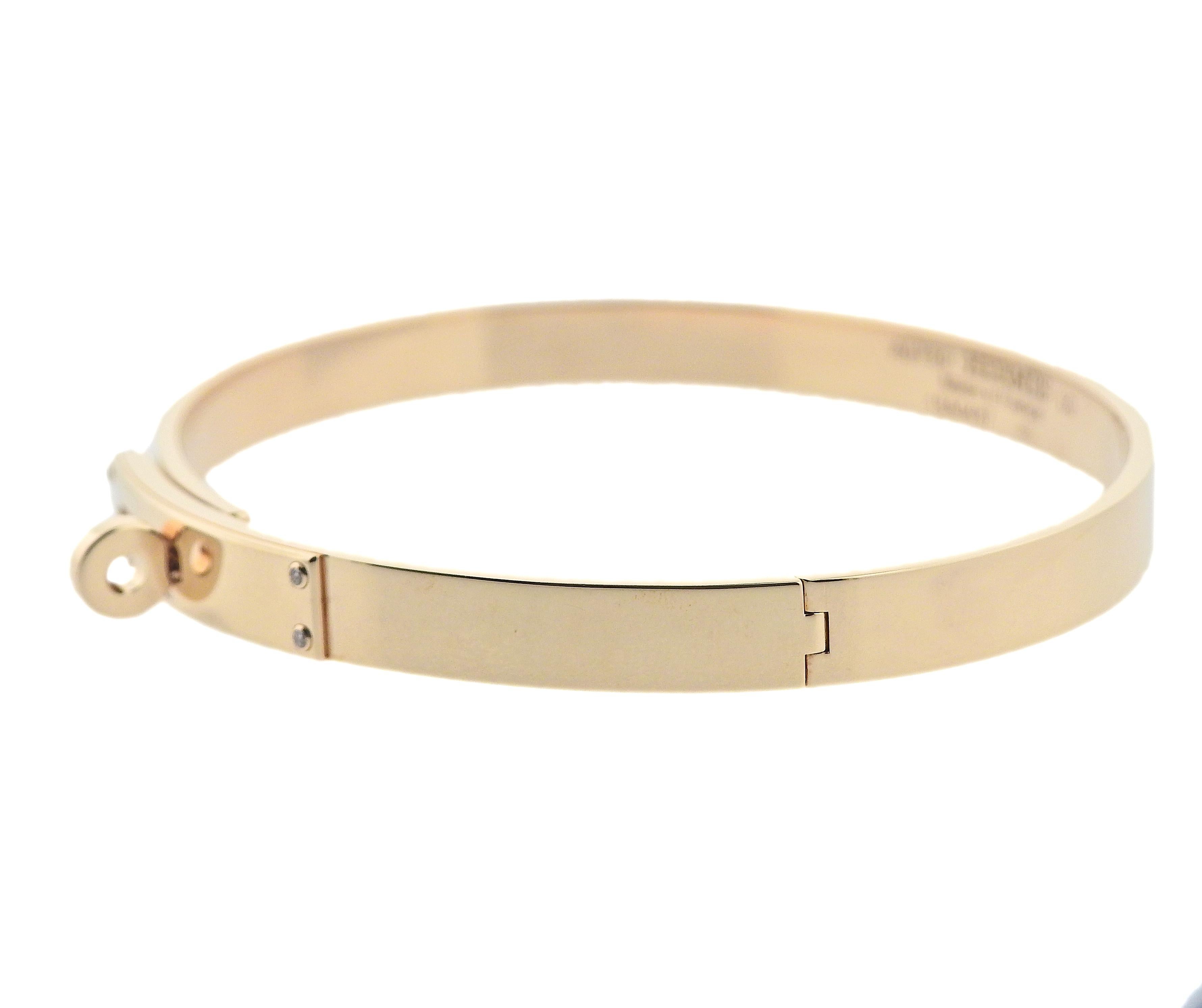 Hermes Kelly Rose Gold Diamond Bracelet at 1stDibs | hermes kelly ...