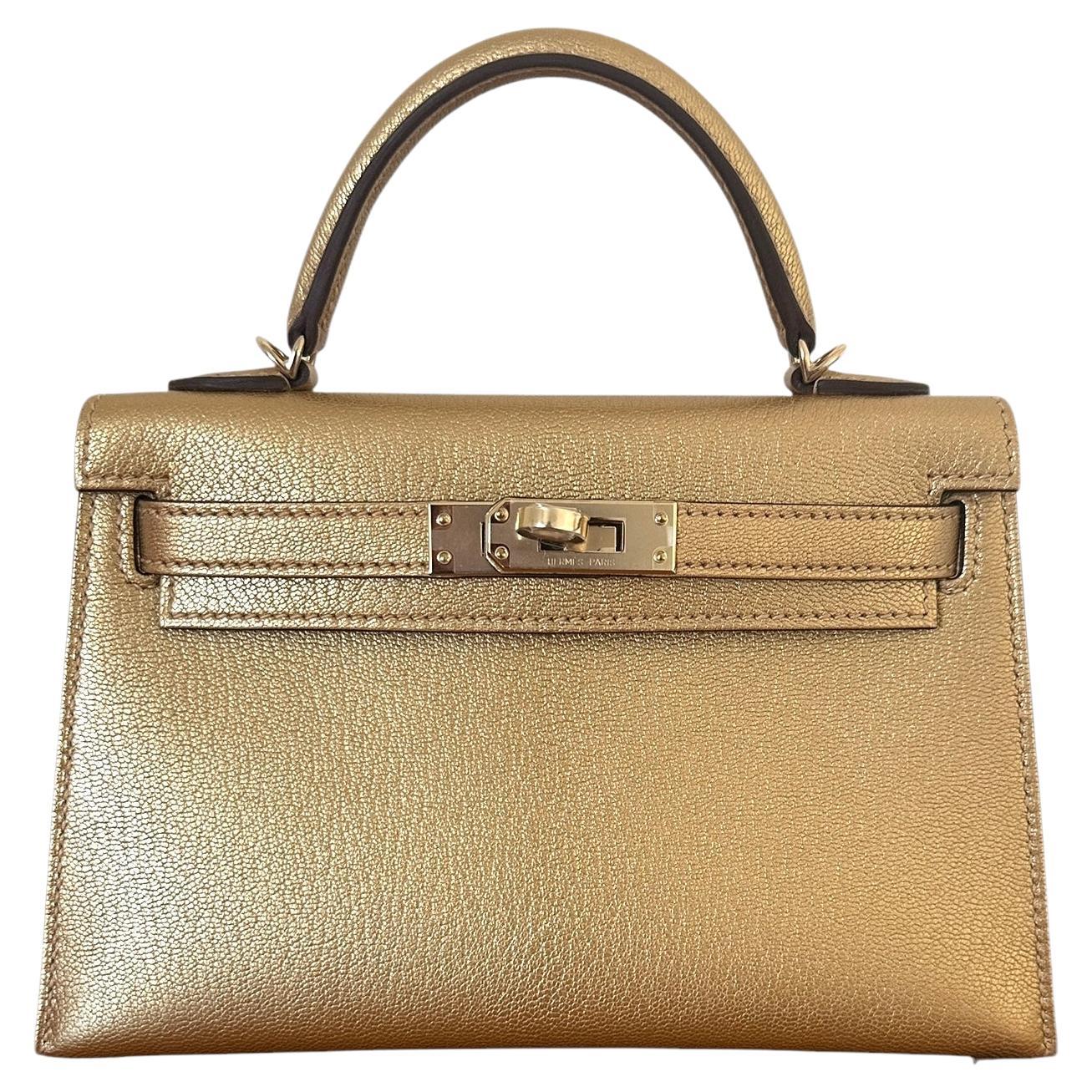 Hermès Kelly Sellier 20 Dore Gold Chevre Chamkilight Permabrass ...