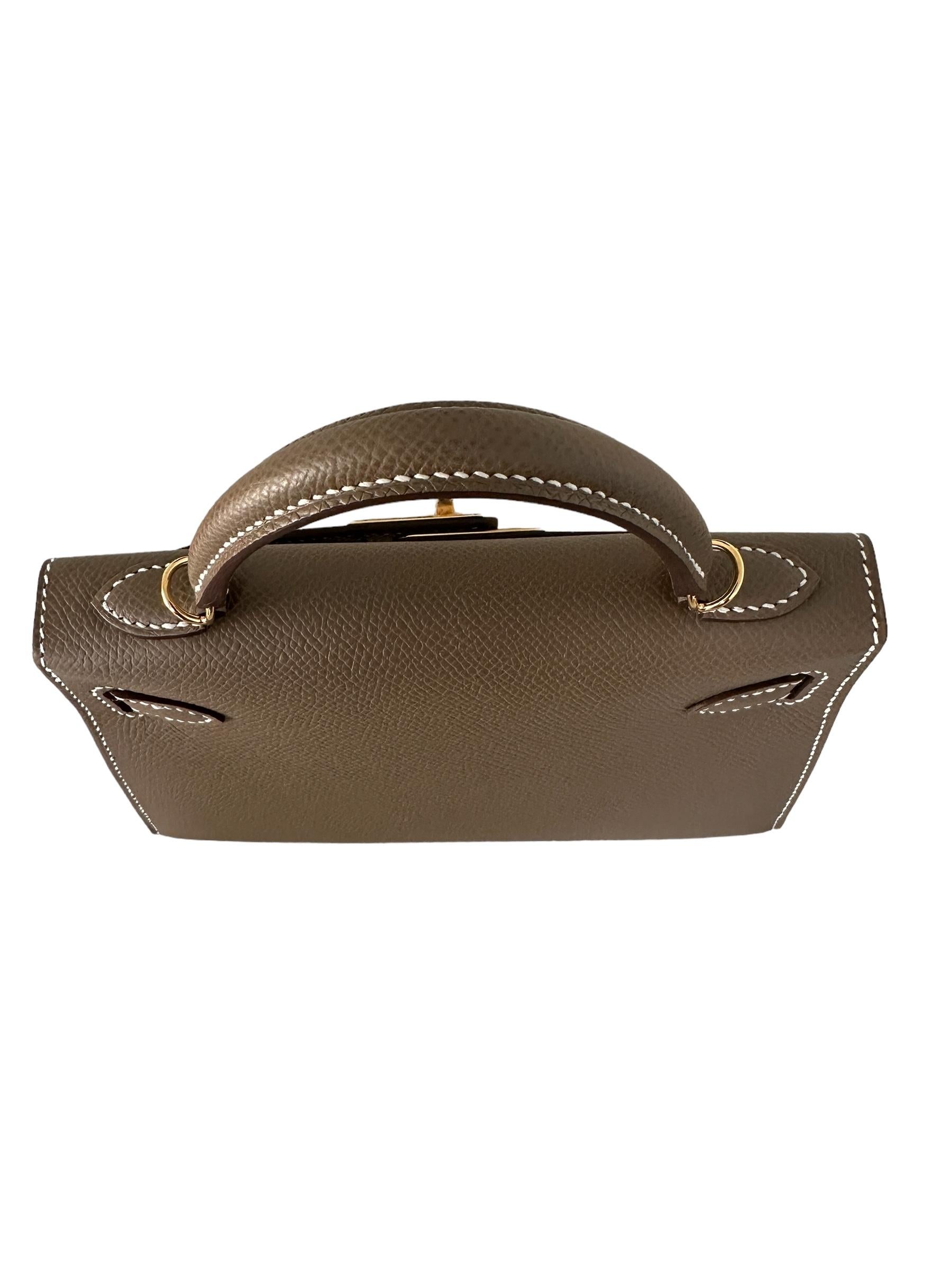 Hermes Kelly Sellier 20 Etoupe Gold Hardware Bag For Sale at 1stDibs