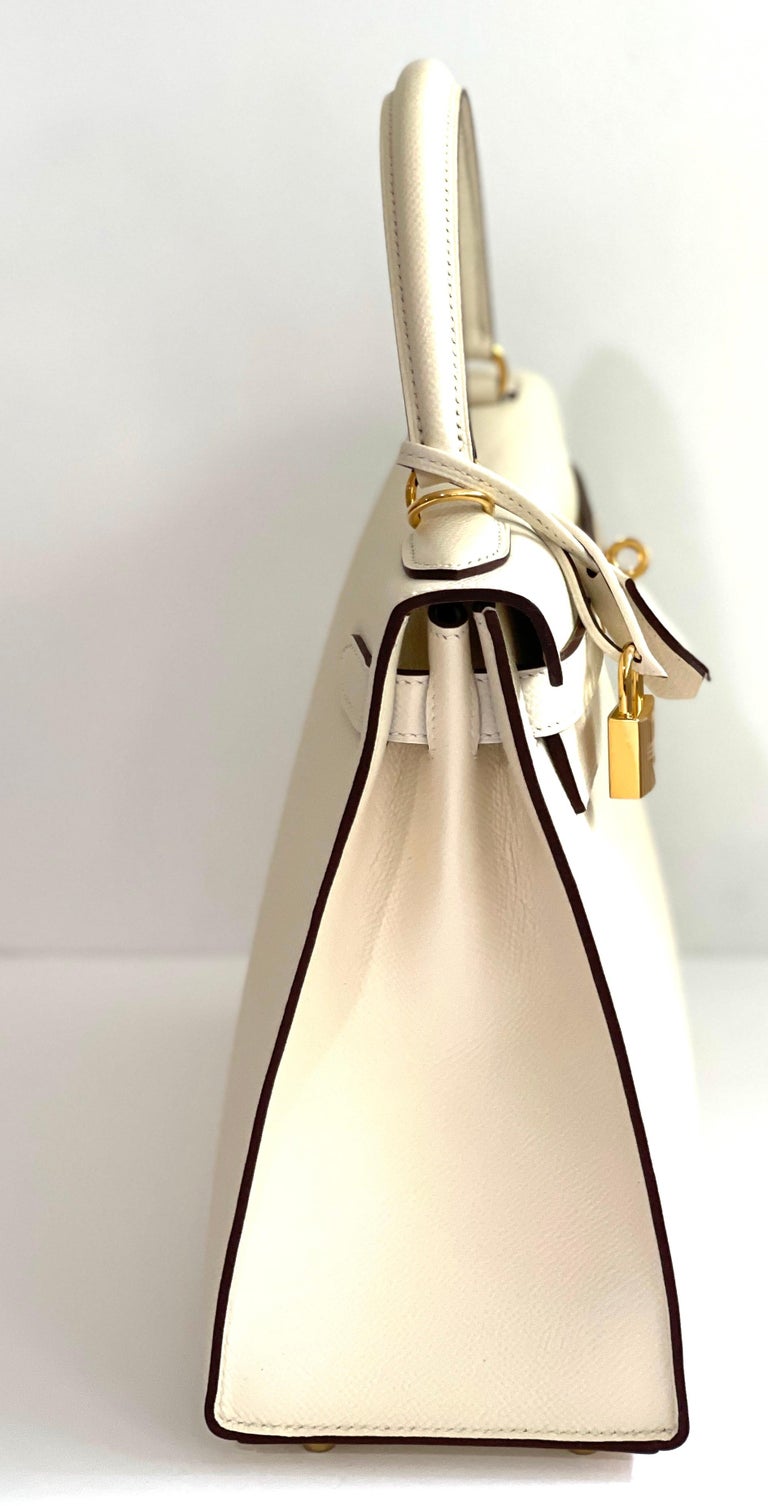 Hermes Kelly Sellier 28 Bag Nata Epsom Gold at 1stDibs