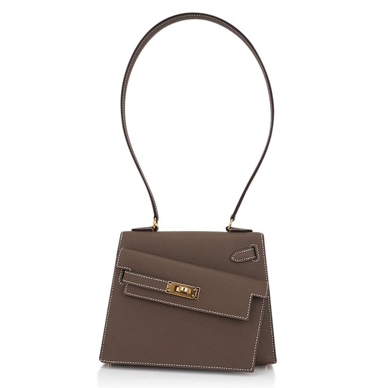 Hermès Kelly Sellier en Desordre 20 Etoupe Epsom Gold Hardware Limited ...
