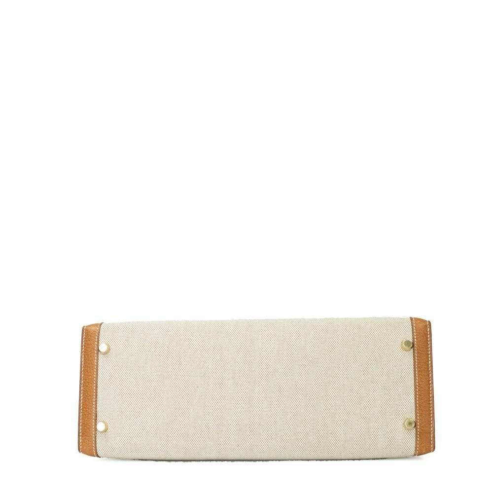 HERMÈS Kelly Shoulder bag in Beige Canvas at 1stDibs | hermes kelly ...