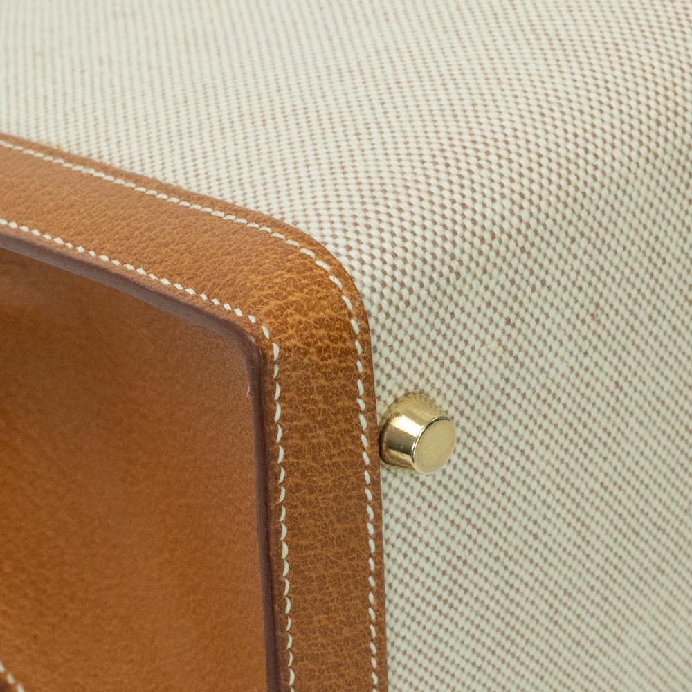 HERMÈS Kelly Shoulder bag in Beige Canvas at 1stDibs | hermes kelly ...
