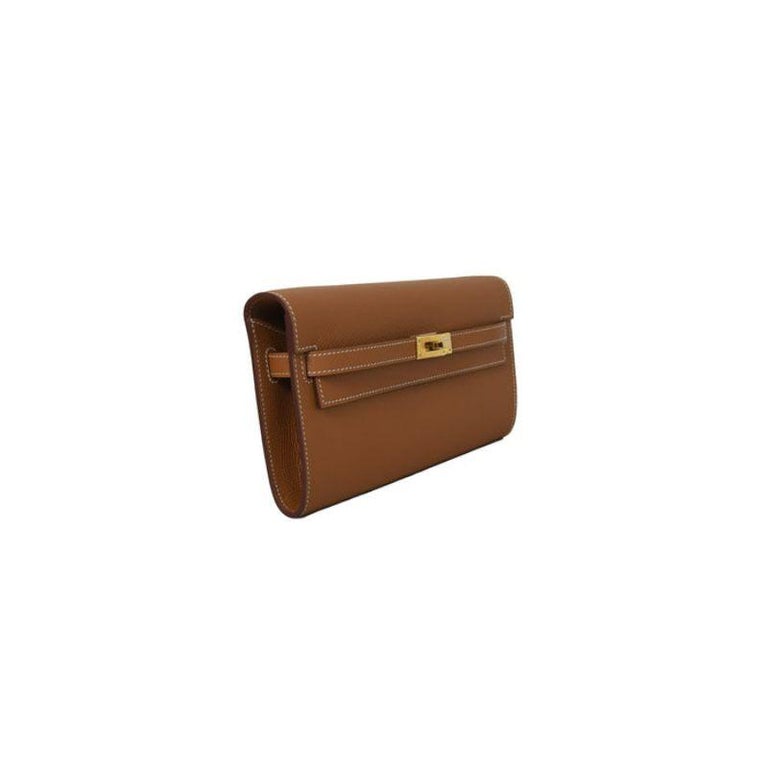 Hermes Kelly To-Go Wallet Gold Hardware Gold at 1stDibs | kelly wallet ...