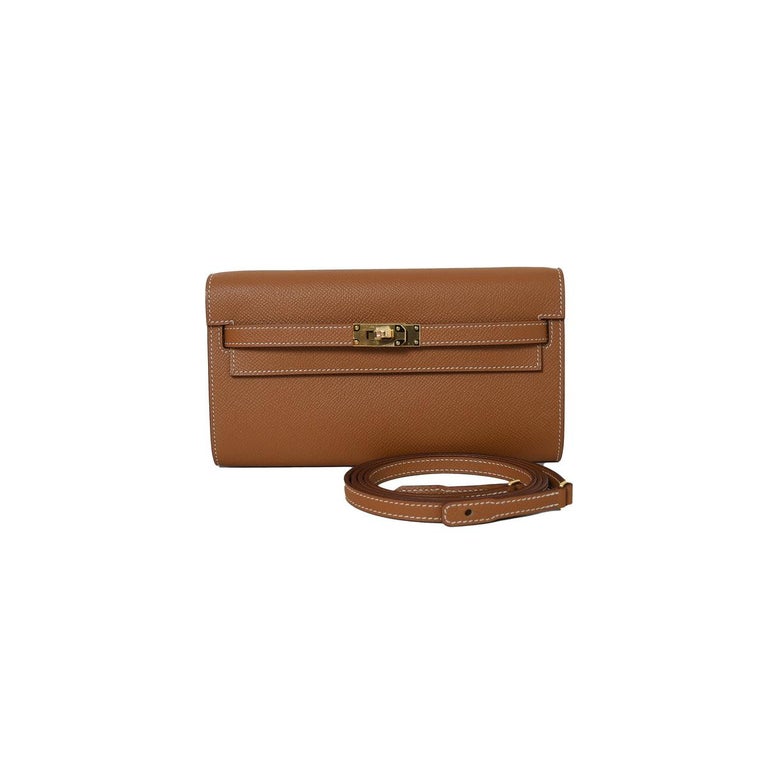 Hermes Kelly To-Go Wallet Gold Hardware Gold at 1stDibs | kelly wallet ...