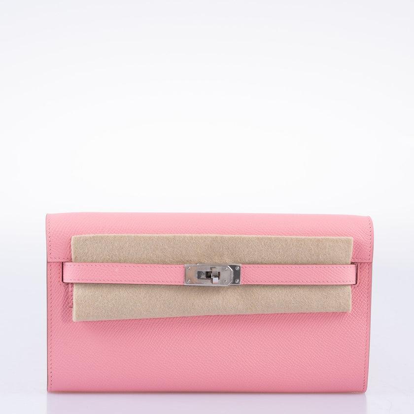 Hermès Kelly Wallet To Go Rose Confetti Epsom Palladium Hardware For ...