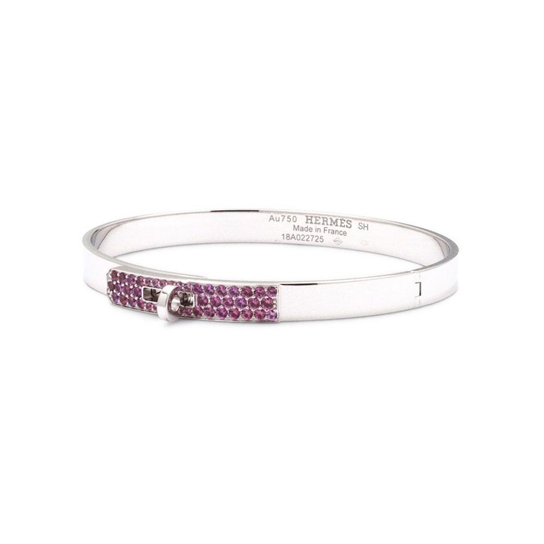 Hermes Kelly White Gold and Pink Sapphire Bracelet at 1stDibs | pink ...