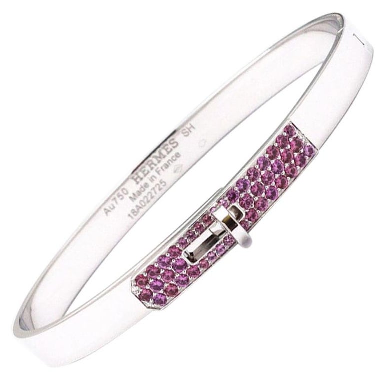 Hermes Kelly White Gold and Pink Sapphire Bracelet at 1stDibs | pink ...