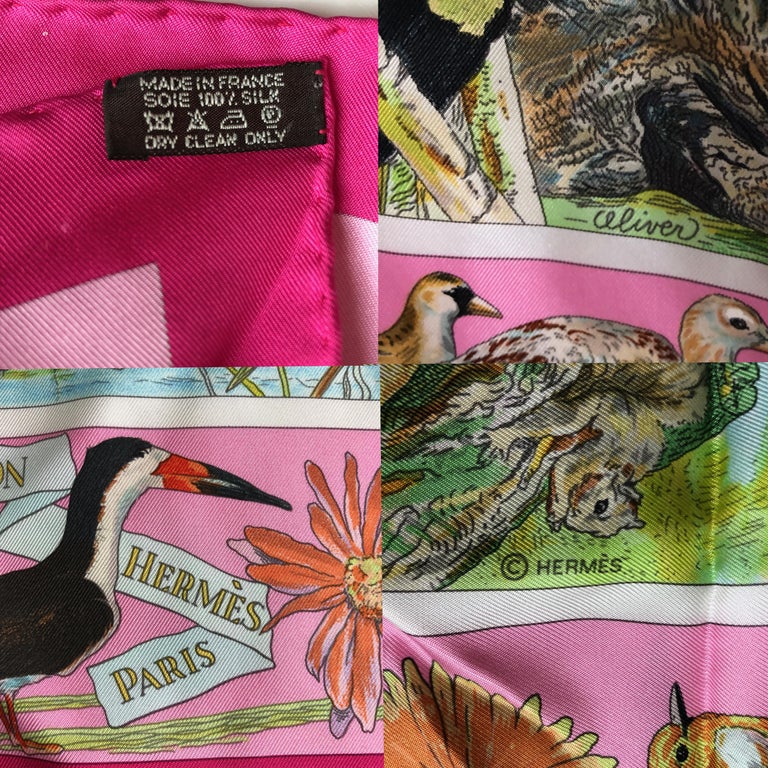 Hermes Kermit Oliver Caesar Kleberg Wildlife Scarf Limited Edition 2014 ...