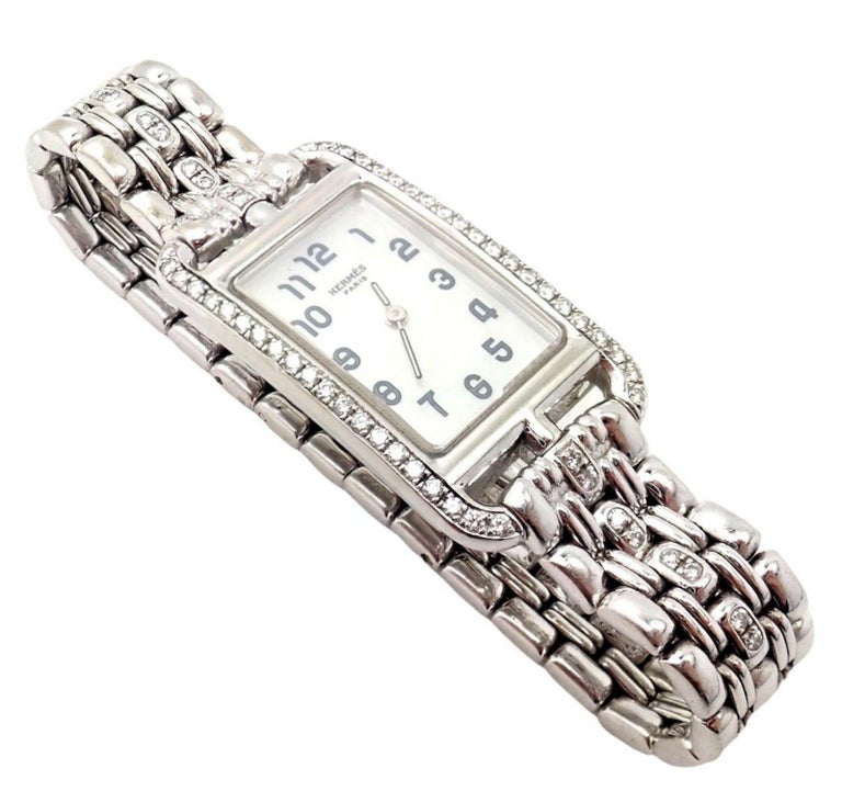 Hermès Ladies White Gold Diamond Cape Cod Nantucket Quartz Wristwatch ...