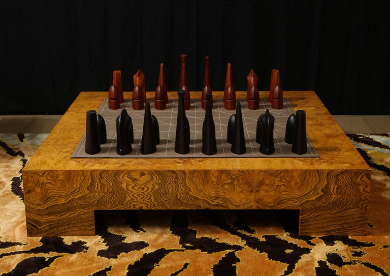 Hermes Leather and Wood Chess Set For Sale at 1stDibs